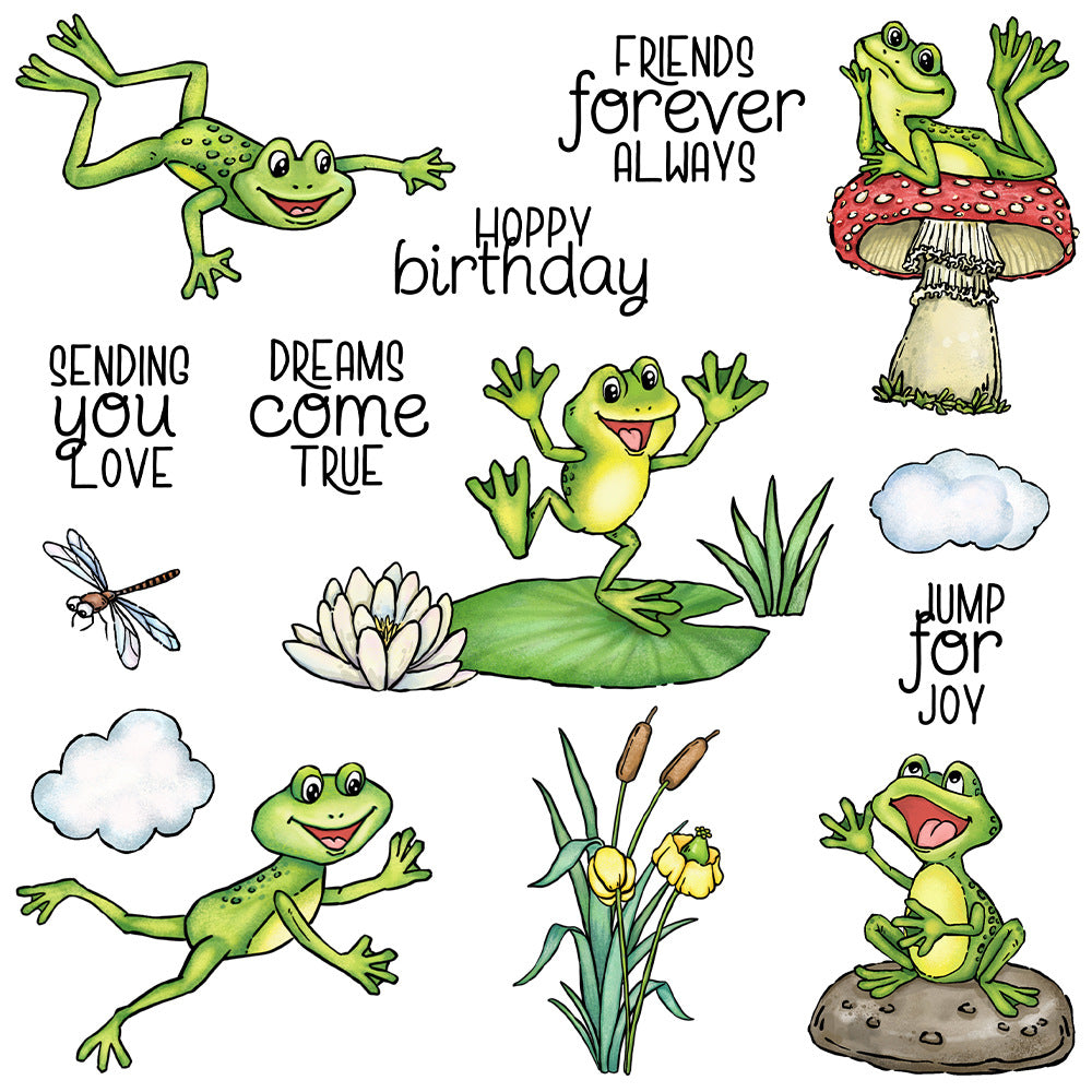Lotus Pond Frog Dies & Stamps Set – Memorycraftmall