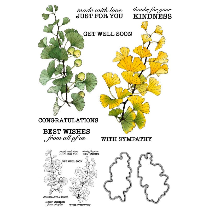 Ginkgo Leaves Dies & Stamps Set – Memorycraftmall
