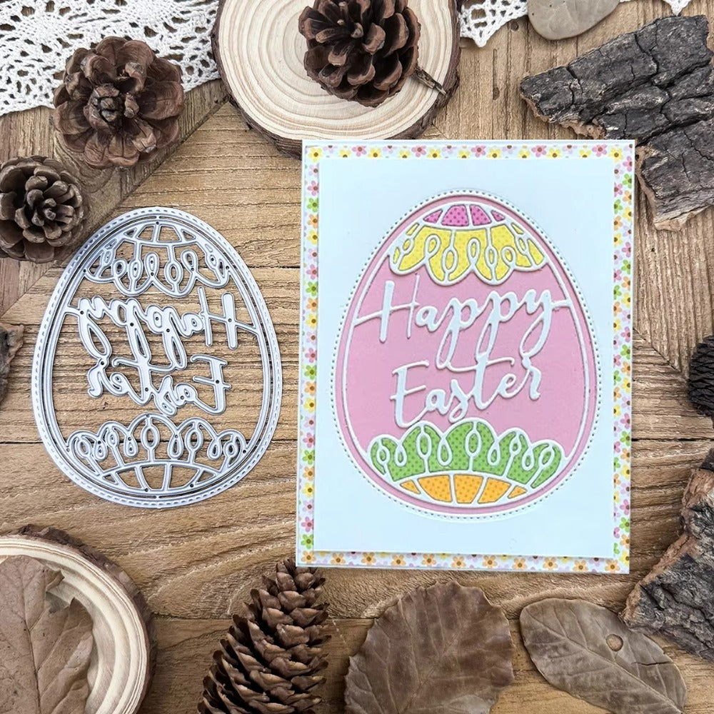 "HAPPY EASTER" Lace Egg Frame Cutting Dies – Memorycraftmall