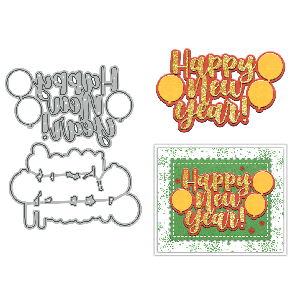 "Happy New Year" Words Cutting Dies – Memorycraftmall