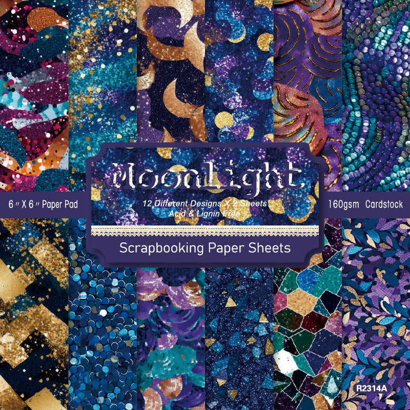 24PCS 6" Moonlight Scrapbook Paper & Cardstock – Memorycraftmall