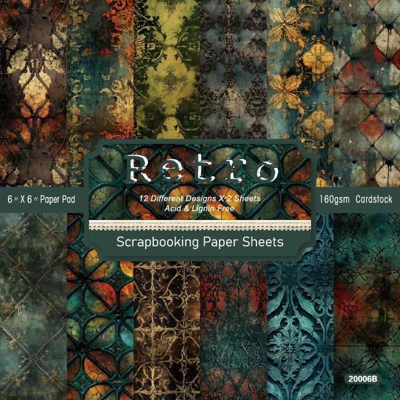 24PCS 6" Retro Scrapbook Paper & Cardstock – Memorycraftmall