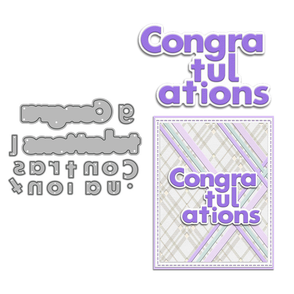"Congratulations" Words Metal Cutting Dies – Memorycraftmall