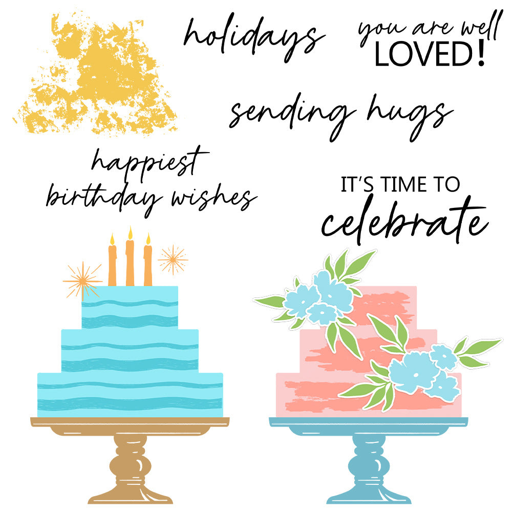 Birthday Cake Dies & Stamps Set – Memorycraftmall