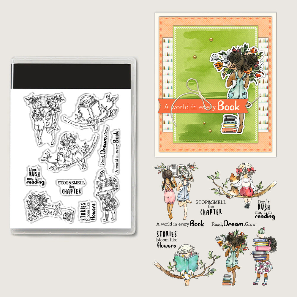 Little Girl Reading Clear Stamps – Memorycraftmall